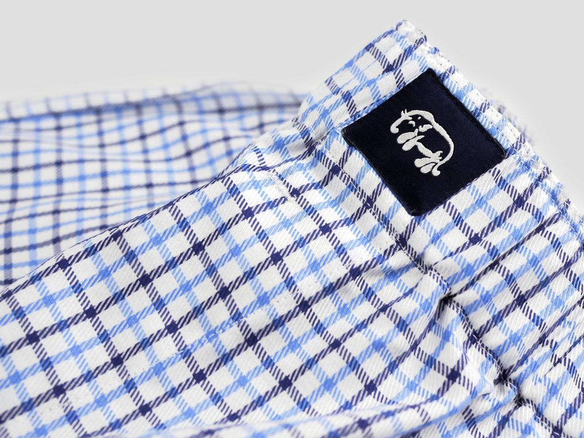 BLUE CHECKERED MEN'S BOXER – The Oriental Textile